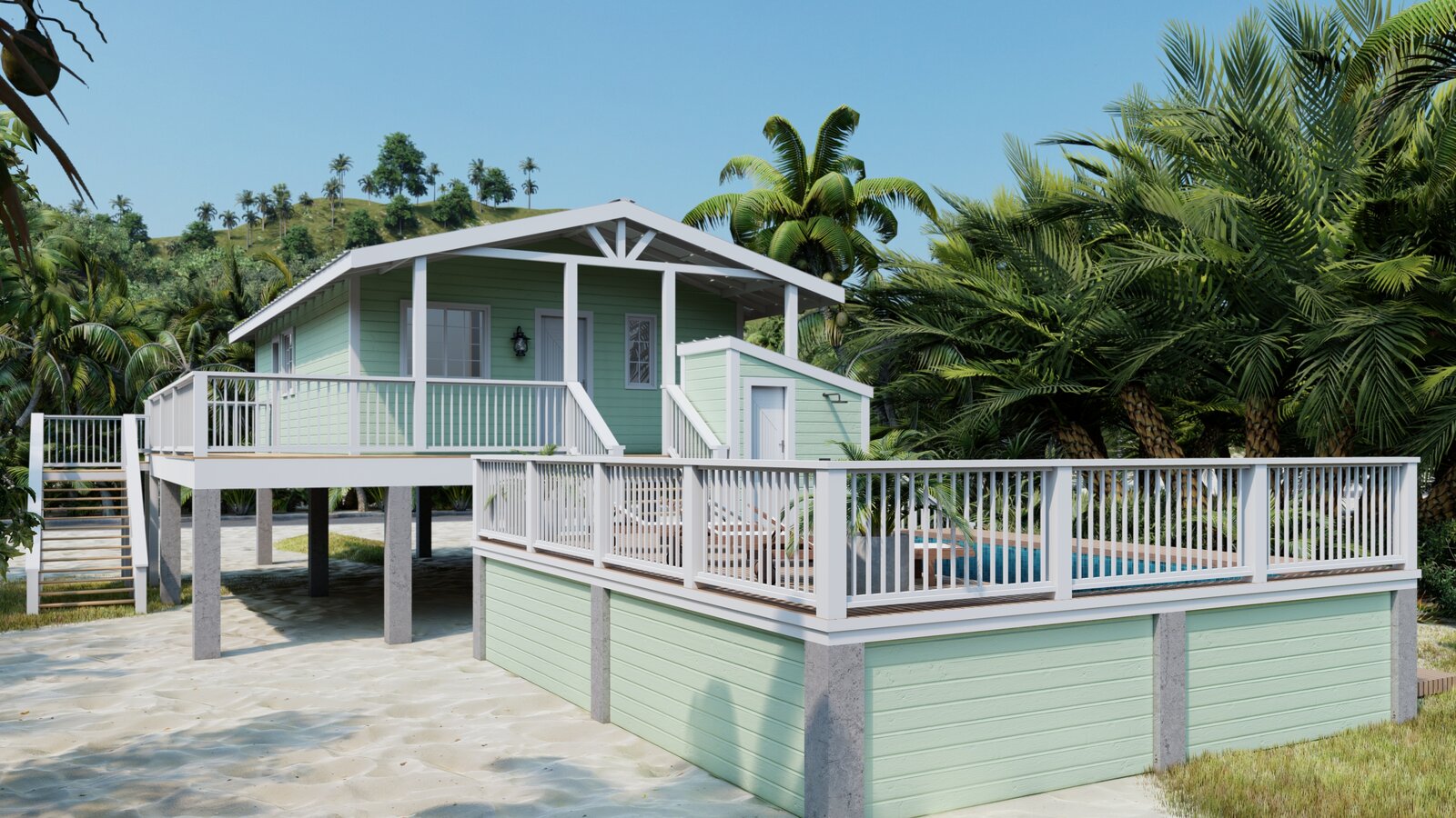 Photo 1 of 9 in Traditional wood home with pool at Secret Beach, Belize ...