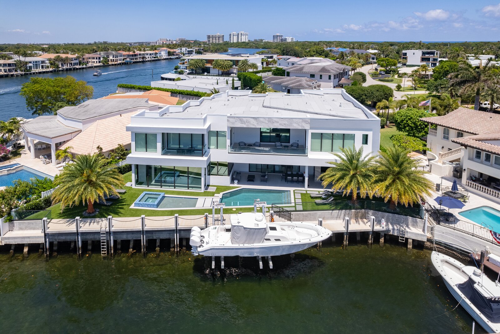 100+ Feet of Waterfront at Boca Raton Mansion with Space to Park Your ...
