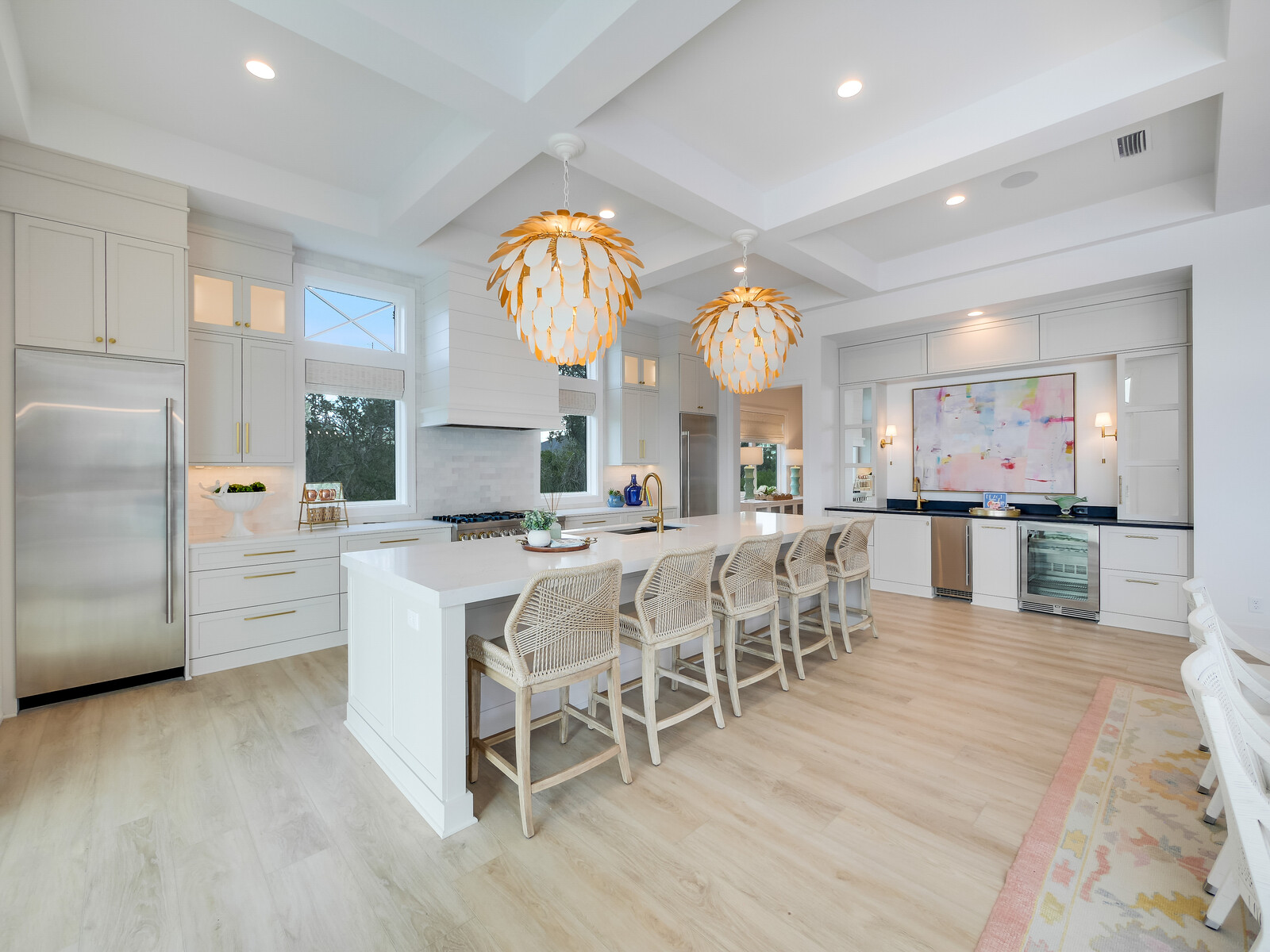 Photo 3 of 10 in Colorful & Bright Florida Home with Palm Tree Lined Pickleball Court, Designer ...